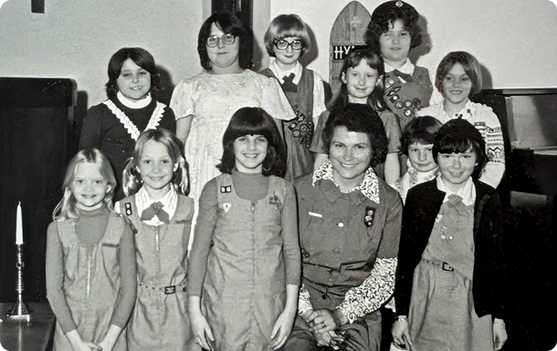 A Weeping Water troop photo with Fride as the troop leader (center) and ...